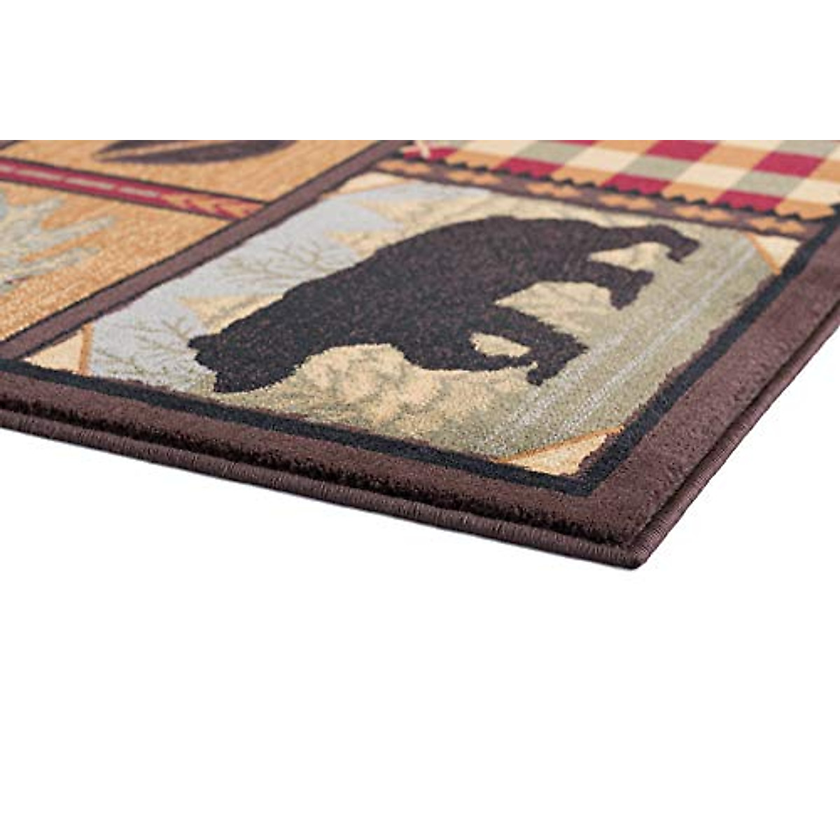 Homespun Cabin Novelty Lodge Pattern Multi-Color Scatter Mat Rug, 2' x 3'