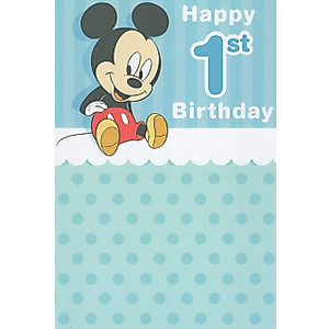 Mickey Mouse 1st Birthday Card - Made in USA