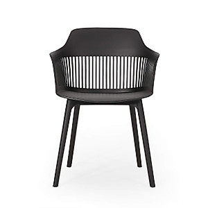 Christopher Knight Home Polypropylene Ladonna Outdoor Dining Chair (Set of 2), Black
