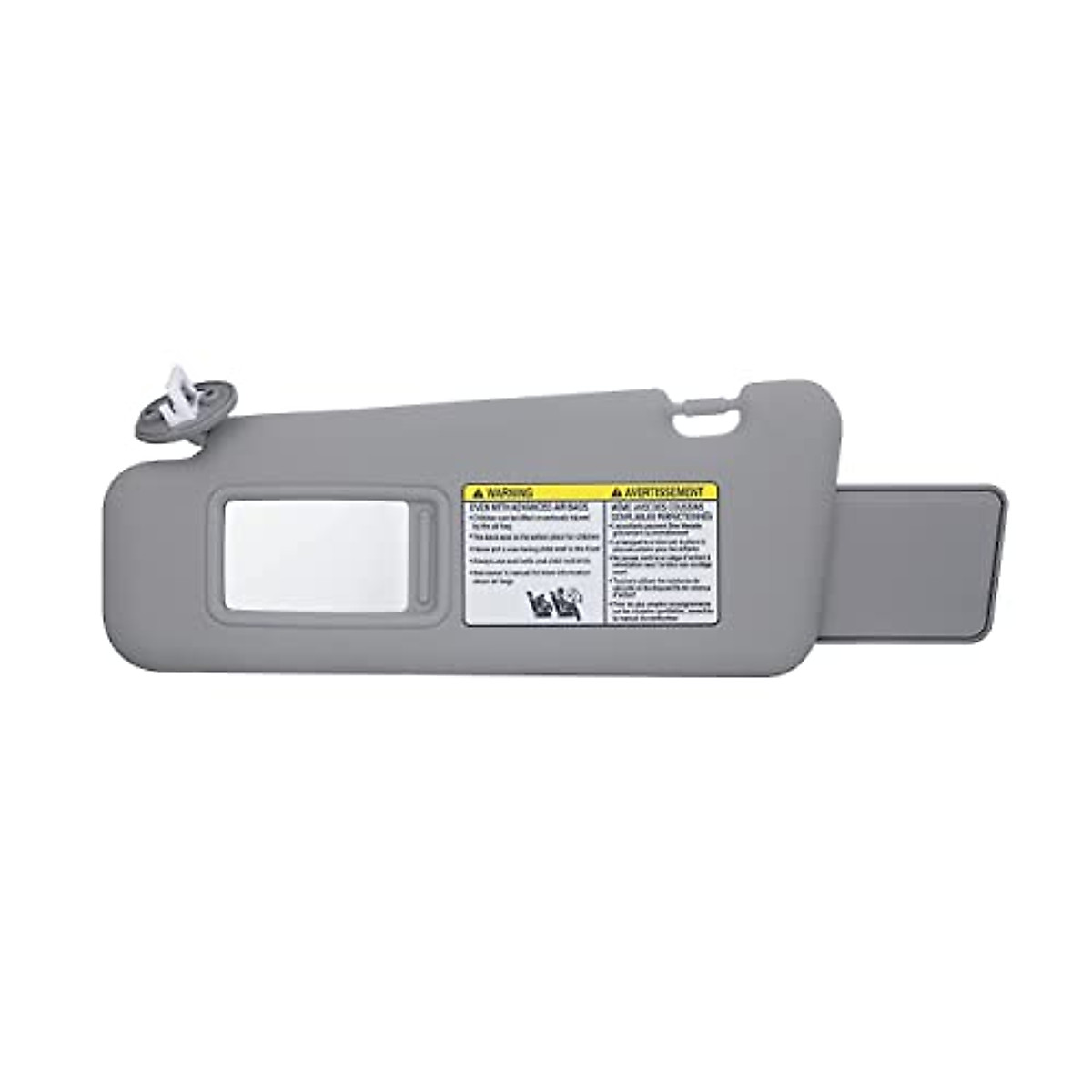 MYFANDOOR Left Driver Side Sun Visor with W/Vanity Light Compatible with Toyota Highlander 2008-2013 Replaces # 74320-48500-B0 (Gray)