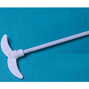 (450MM) / 17.7 Inches PTFE Coated Stainless Steel Electric Overhead Stirrer Mixer Shaft w/Foldable Paddle Blade Stirring Rod Lab Utensils Supplies (7mm Diameter)