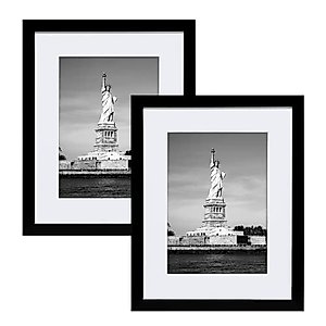 ENJOYBASICS 11x14 Picture Frame, Display Poster 8x10 with Mat or 11 x 14 Without Mat, Wall Gallery Photo Frames, Black, 2 Pack