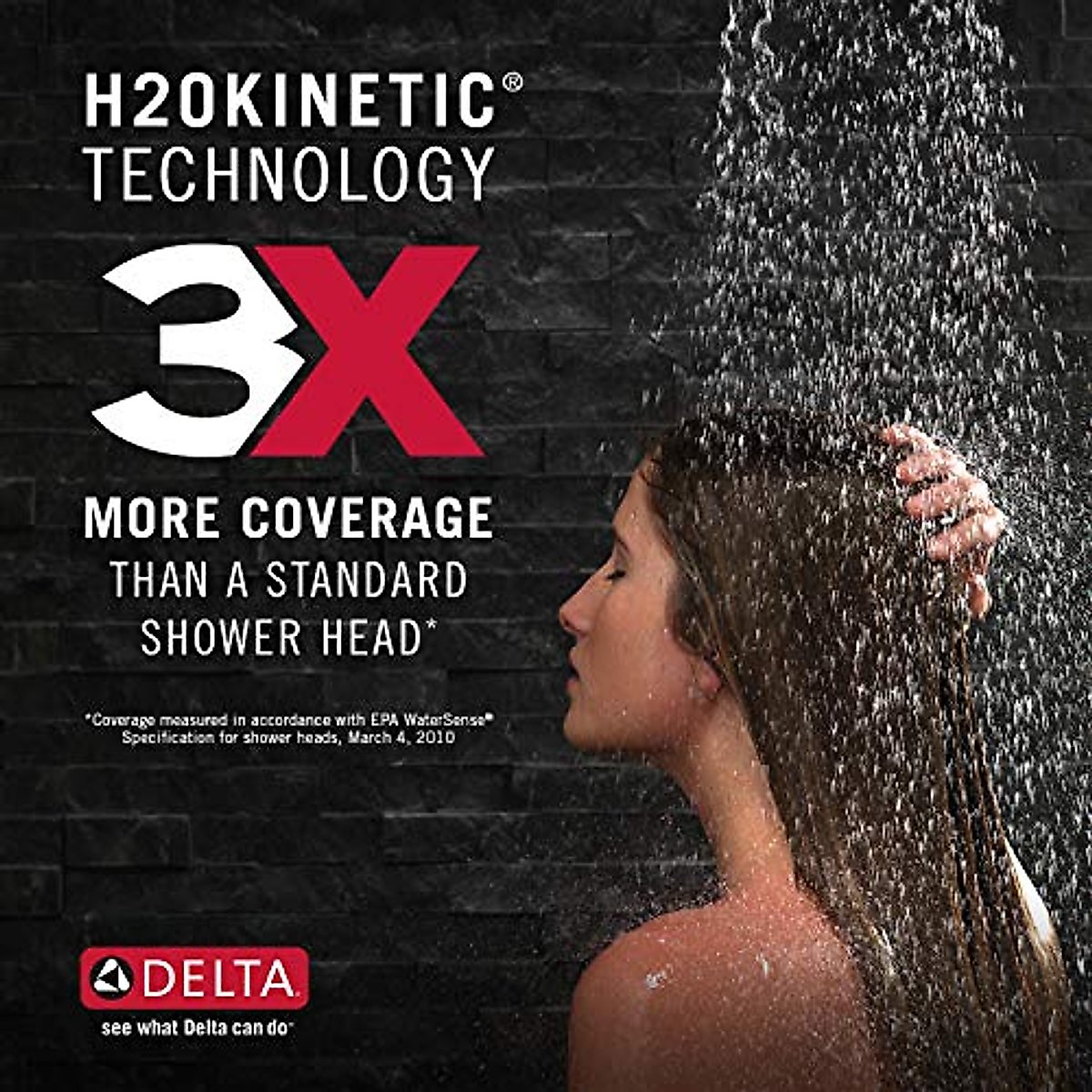 Delta Faucet Ara 14 Series Single-Function Tub and Shower Trim Kit with Single-Spray H2Okinetic Shower Head, Matte Black T14467-BL (Valve Not Included)