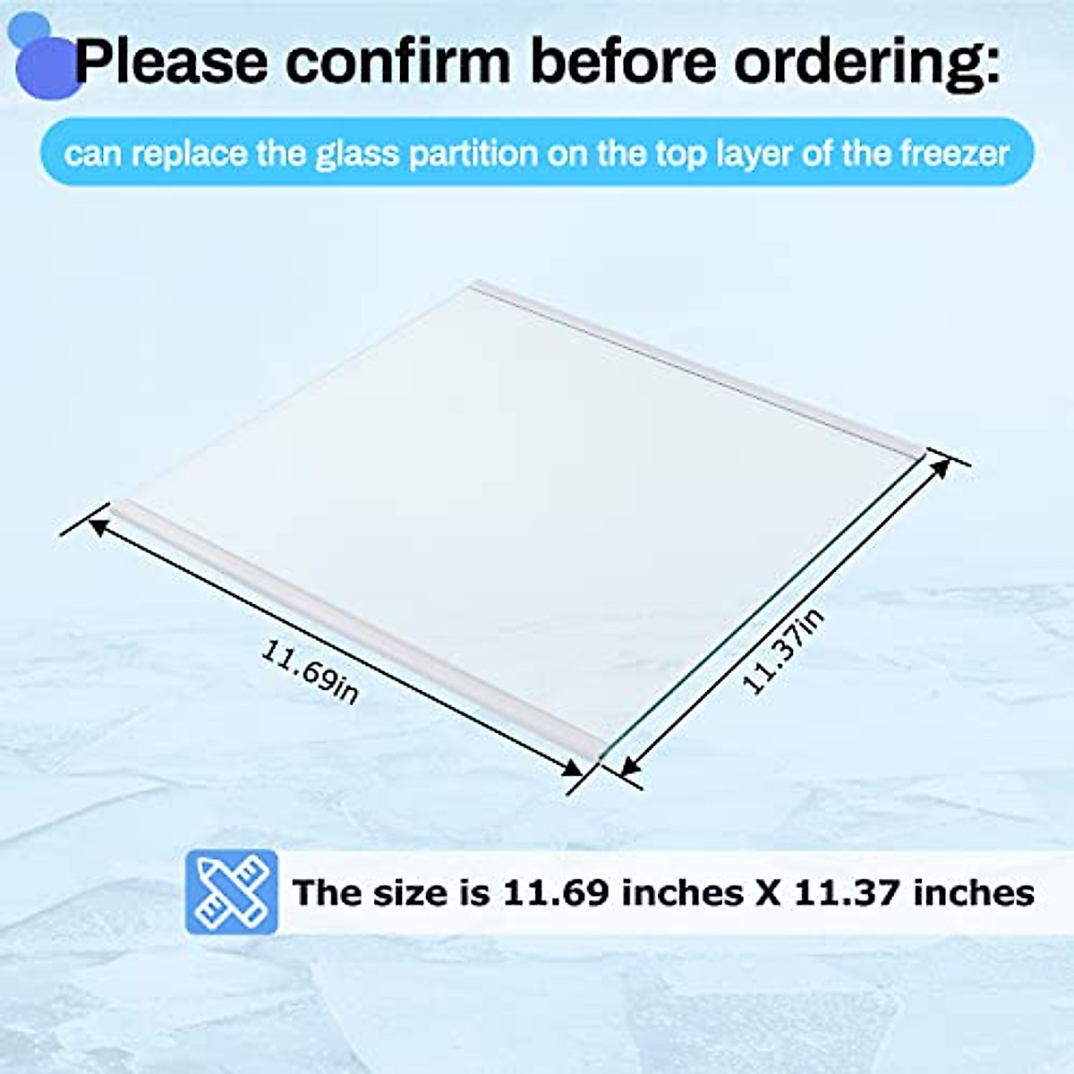 W11130202 Freezer Glass Shelf Compatible with Whirlpool Freezer Shelf Replacement, Replaces Refrigerator Freezer Glass Shelf PS12347521 W10773886, WRS571CIHZ04 Freezer. Figure 6 Lists Compatible Model