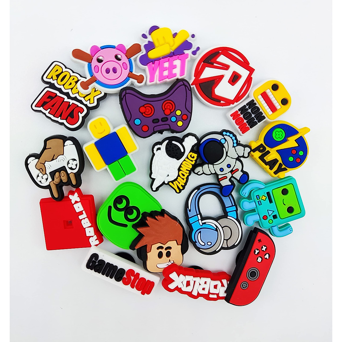 Wenmenra 19PCS Game Shoe Charms for Shoe Decoration Different Shape Charms Party Favors Birthday Gifts for Kids and Teens……, Plastic Polyvinyl Chloride