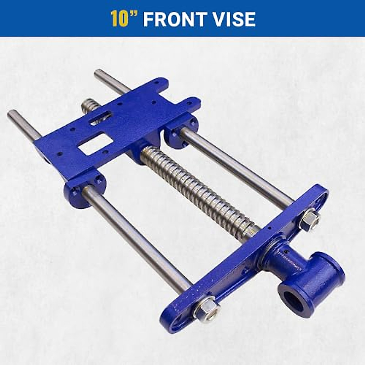 Yost Vises F10WW Woodworker's Vise | Front Vise | 10 Inch Woodworking Tool | Cast Iron Body Construction with a Solid Steel Main Screw | Blue