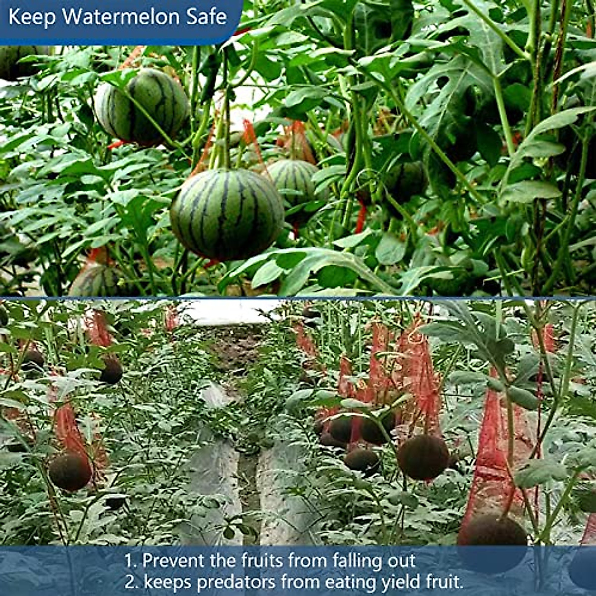 Watermelon Nets Heavy Duty Watermelon Nets Hanging Watermelon Nets, Melon Hammock for Garden Reusable Melon Sling Melon Net Bag for Watermelon, Honeydew Melon, Cucumbers, Potato 23 Inches 50 Pack