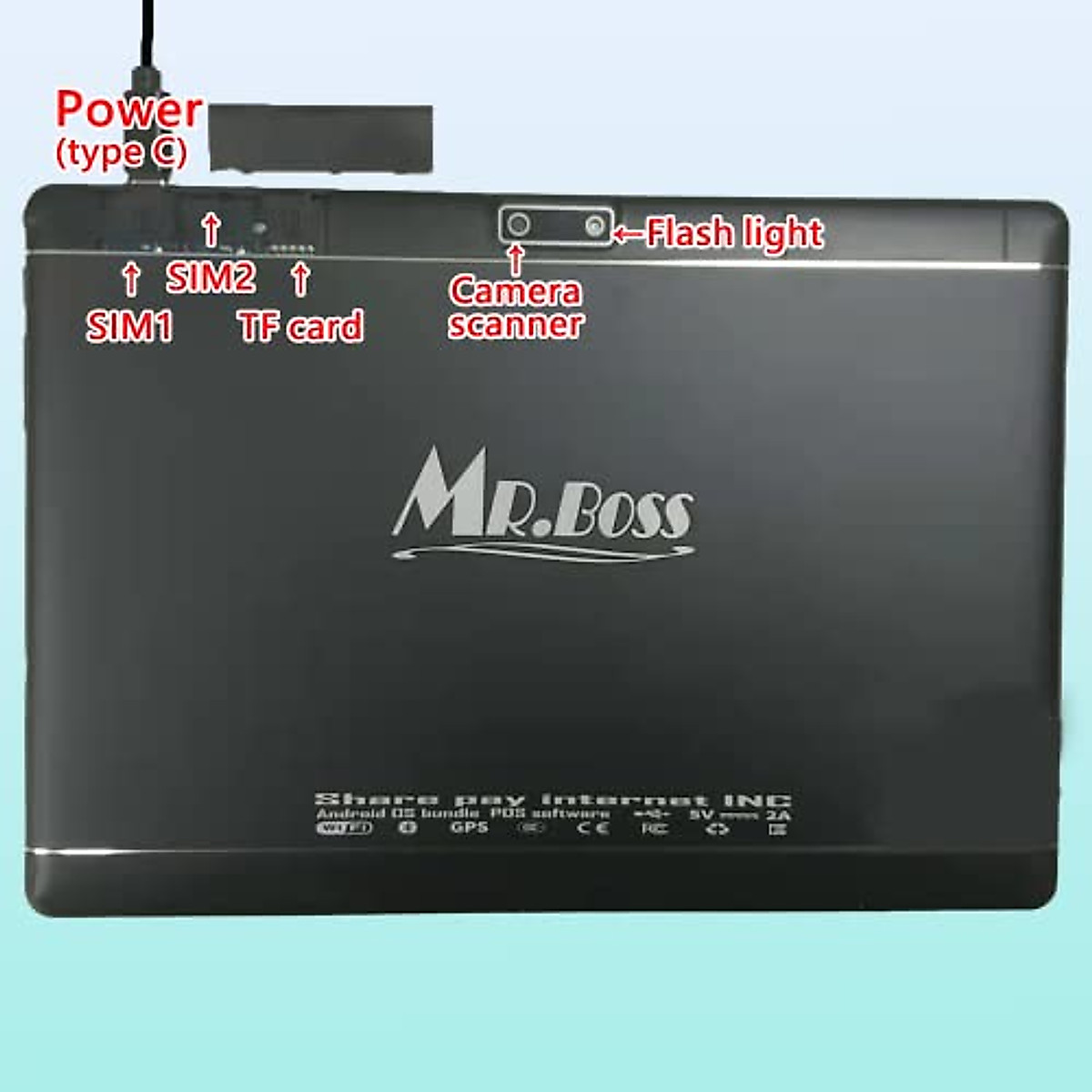 MRBOSS Mobile Tablet POS Cash Register 2" Receipt Printer Software app for Small Business Restaurant Retail Grocery Convenience Mobile Food Truck Dining Bubble Tea Coffee Shop Beverage Bakery