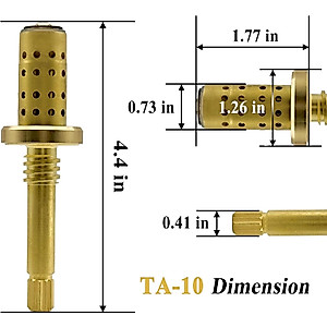 Alsoyixia TA-10 Flow Control Spindle and TA-4 Hot and Cold Seat, for Temptrol Shower Valves
