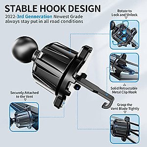 APPS2Car Car Phone Holder Mount, Vent Phone Mount for Car, Air Vent Cell Phone Holder for Car with Adjustable Phone Vent Clip Compatible with iPhone, Samsung, Big Cellphone & Thick Case Friendly