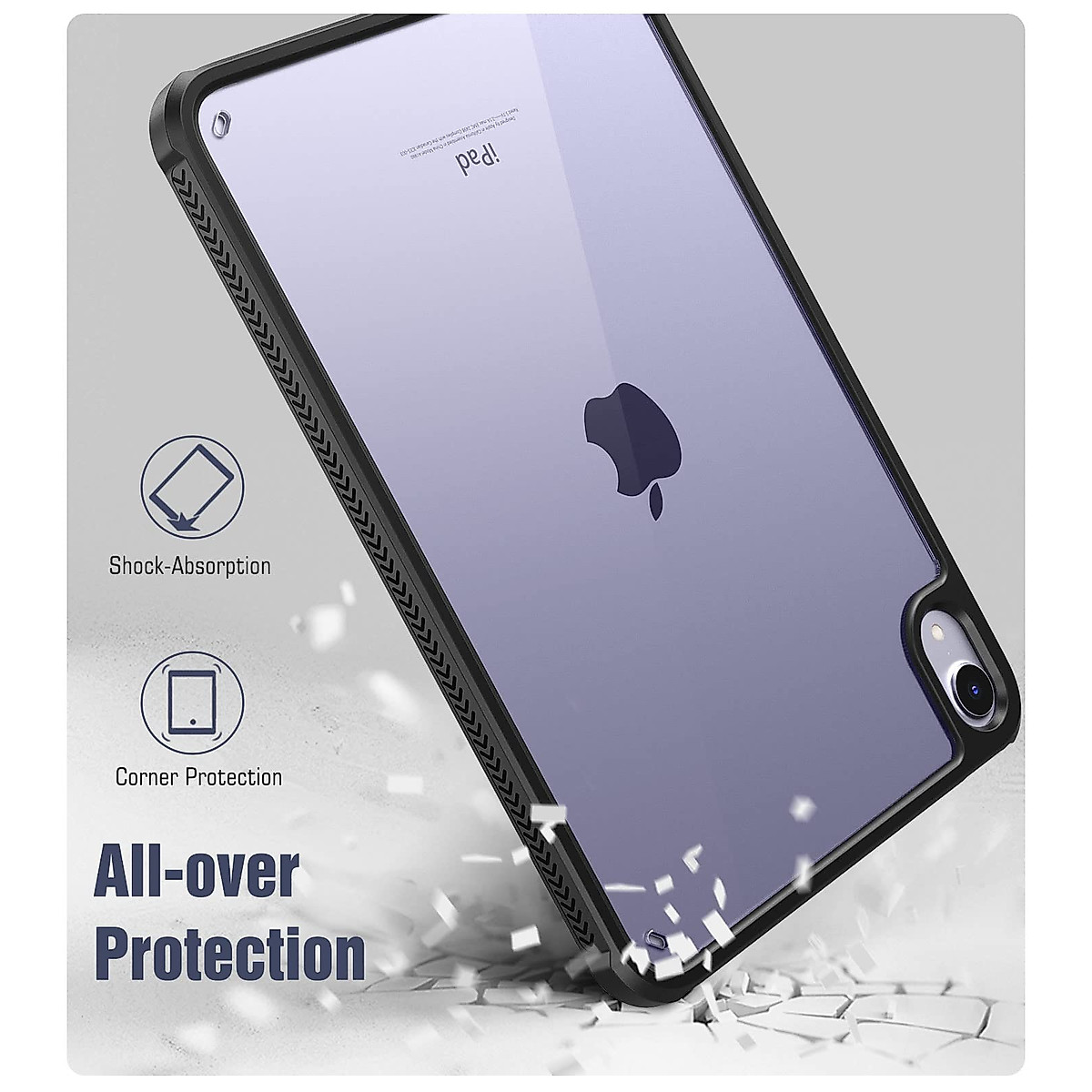 TiMOVO Case for iPad Mini 7 2024 (A17 Pro) / iPad Mini 6 2021, iPad Mini 7th/6th Generation Case 8.3 inch, Ultra Slim Clear Shock Absorbant Flexible TPU Edge Case, Support Apple Pencil Pro - Black
