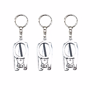 yueton 3pcs Stainless Steel Folding Travel Scissors Cutter with Key Ring
