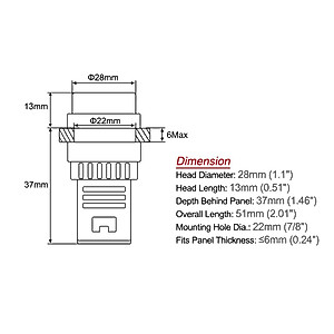 uxcell 10Pcs Red Indicator Light AC/DC 110V, 22mm Panel Mount, for Electrical Control Panel, HVAC, DIY Projects