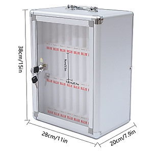 GCIUEMMH Cell Phone Locker Cabinet with Lock - 24 Slots Wall-Mounted Cell Phone Cabinet Aluminum Alloy Storage Locker Box Cabinet Desktop Cell Phone Organizer with Handle for Classroom Office Gym