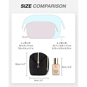 BAGSMART Travel Makeup Bag, Cosmetic Bag Make Up Organizer Case,Large Wide-open Pouch for Women Purse for Toiletries Accessories Brushes Black