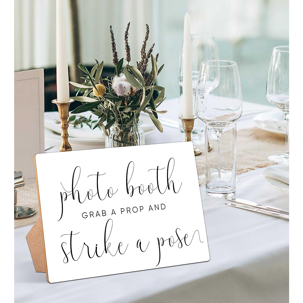 NODROY Wedding Table Sign, Photo Booth, 8×11 Wooden Sign With Stand, Minimalist Wedding Favor, Bridal Shower, Wedding Reception, Event Party Favor Supplies