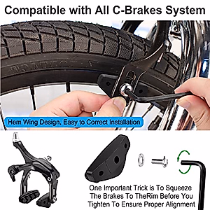 NUWAB 2 Pairs Premium Bike Brake Pads, Professional Caliper Brake Pads for Road Bicycle, Bike Brake Blocks of 50mm, Come with Allen Wrench