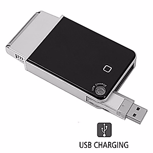 Men Electric Ultra Thin Shaver Rechargeable Washable Wet/Dry Razor for Face Care Beard Trimmer Reciprocating Blade with USB Charger