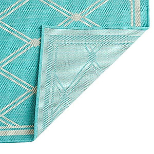 Christopher Knight Home Johnston Outdoor Area Rug, Teal, Ivory
