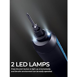 DongCheng 4V Cordless Electric Screwdriver, 2000mAh Battery Powered Rechargeable Screwdriver with 3 Torque Setting Up to 5N.m, 300RPM, Dual LED Lights, 8pcs 2-Inch Magnetic Screw Bits for Home DIY