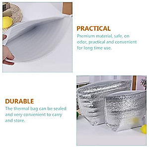 INOOMP 25Pcs Food Thermal Pouches Disposable Bags Hot Cold Insulation Food Bags Take out Aluminum Foil Cooler Food Shipping Pouches for Picnic Camping Picnic Transportation Preservation