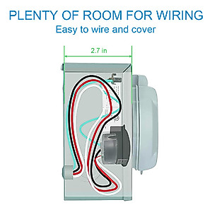 50 Amp Power Inlet Box, NEMA SS 2-50P, 125/250 Volt, 12,500 Watts Generator Power Inlet Box, Weatherproof, Outdoor Use, ETL Listed