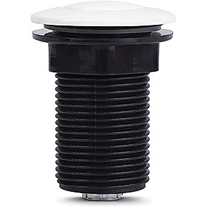 CLEESINK Air Activated Switch Button with Air Hose, Sink Top White Push Button for Food Waste Garbage Disposal Part (Short, 2 Inch)