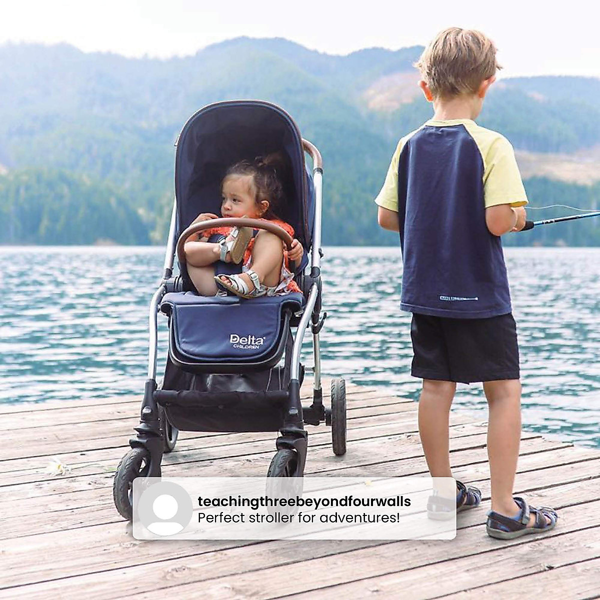 Delta Children Revolve Reversible Stroller, Red - Leather Handlebar; One Hand Easy Fold; Lightweight Shock-Absorbing Frame; Reclining Seat and Adjustable Footrest