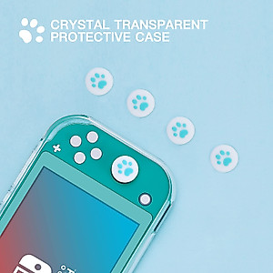 JINGDU Carrying Case Compatible with Switch Lite, Cute 3D Cat Paw Storage Bag with Screen Protector, Thumb Grips, Protective Case, Straps, Premium Accessories Kit, Blue