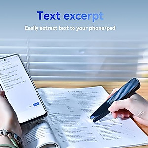 Upgrade Translation Scanning Pen, Text to Speech Device for Dyslexia, Real-time Multifunctional Pen Scanner with LCD Touchscreen, Support 12 Languages Offline Scanning Translation (Black)