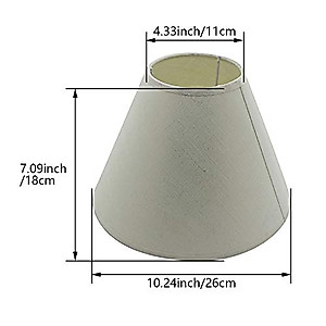 Heyiarbeit 1pcs Medium Lamp Shade Barrel Fabric Lampshade for Table Lamp and Floor Light Natural Linen Hand Crafted Off-White