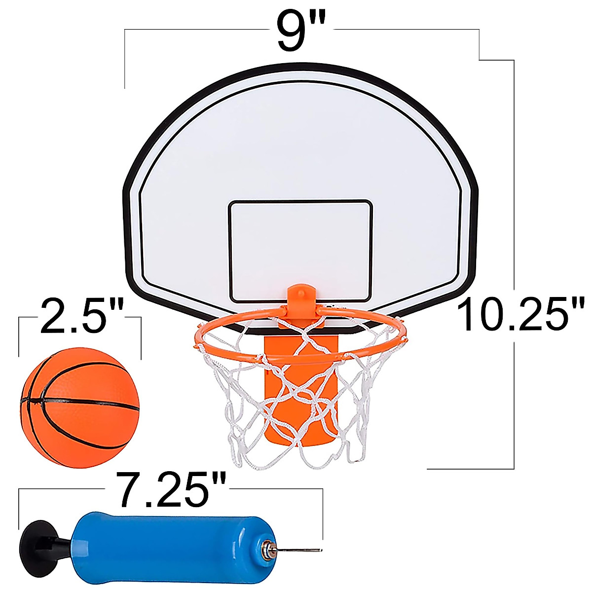 ArtCreativity Trash Can Basketball Set, Includes Clip-On Hoop with Backboard, Inflatable Ball and Pump, Fun Indoor Basketball Hoop for Kids, Office Toys for Adults, Great Birthday Gift Idea