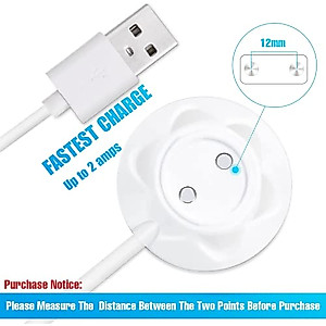 AREYTECO Rose Charger, Standing Magnetic Charging Stations, Durable Magnetic Rose Adapter Fast Charging Cord 2.5 FT, Endpoint Center Spacing 0.47 Inch/12mm, Replacement Charging Cord - White