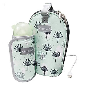 CitisKins Bottle Warmer For Baby Milk USB Portable Bottle Heating Bag Car Bottle Warmer Water Warming Bag On The Go Bottle Warmer At Home Or Travel (green)