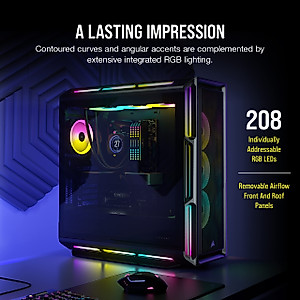 CORSAIR iCUE 5000T RGB Mid-Tower ATX PC Case-208 Individually Addressable RGB LEDs-Fits Multiple 360mm Radiators-Easy Cable Management-3 Included CORSAIR LL120 RGB Fans