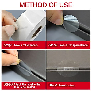 1 inch 1000 Pcs Clear Circle Package Seals Stickers Envelope Seals for Mailing, Misofuki Transparent Round Wafer Seal Labels Envelope Tab Sealer and Retail Package Self Adhesive Seal Label Sticker