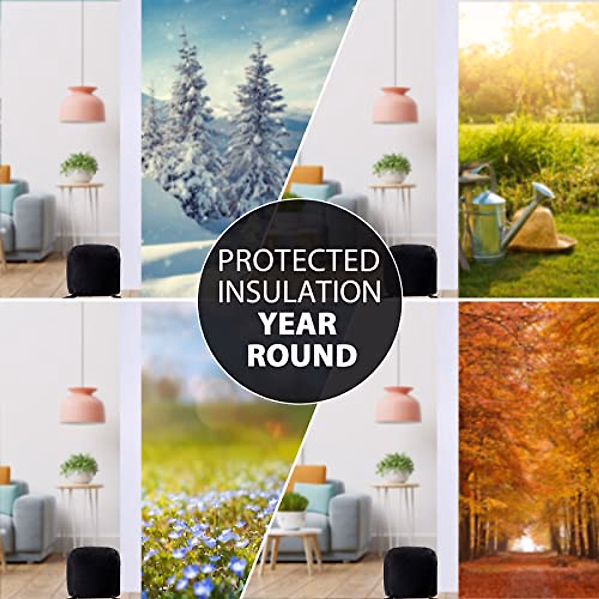 Home Weighted Door Draft Stopper 32 Inch, Weather Stripping Noise Blocker Window Breeze Blocker Door Sweeps - Improved Rectangle Door Draft Blocker with Hook Loops, More Fits 0 to 3" Door Gaps, Black