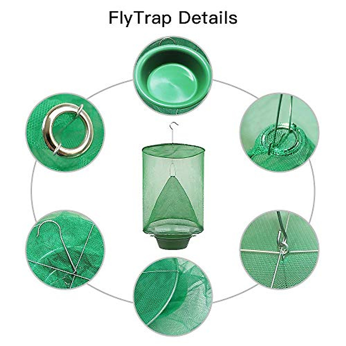 Sutify Fly Trap Garden Ranch Orchard Trap,Ranch Fly Trap Flay Catcher, The Most Effective Trap Ever Made with Pots Flay Catcher 2019 New Fly Red Drosophila (4Pack)