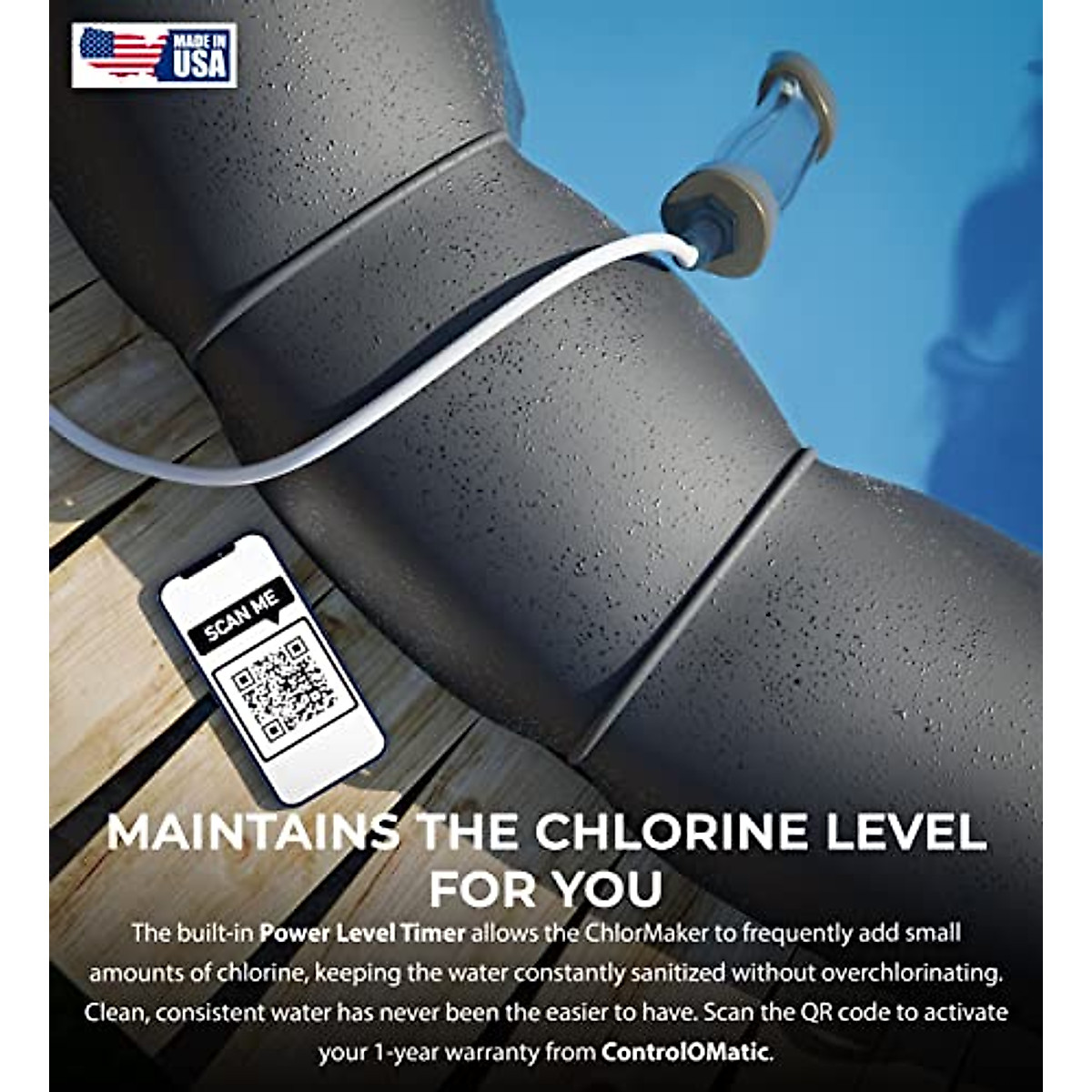 ControlOMatic ChlorMaker Saltwater Chlorine Generation System for Spas and Hot Tubs Up to 2000 Gallons