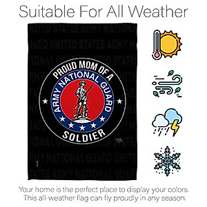 Breeze Decor Army Proud Mom Soldier Garden Flag Armed Forces National Guard ANG United State American Military Veteran Retire Official House Banner Small Yard Gift Double-Sided, Made in USA