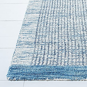 Safavieh Metro Collection 8' x 10' Ivory/Blue MET151M Handmade Premium Wool Living Room Dining Bedroom Area Rug