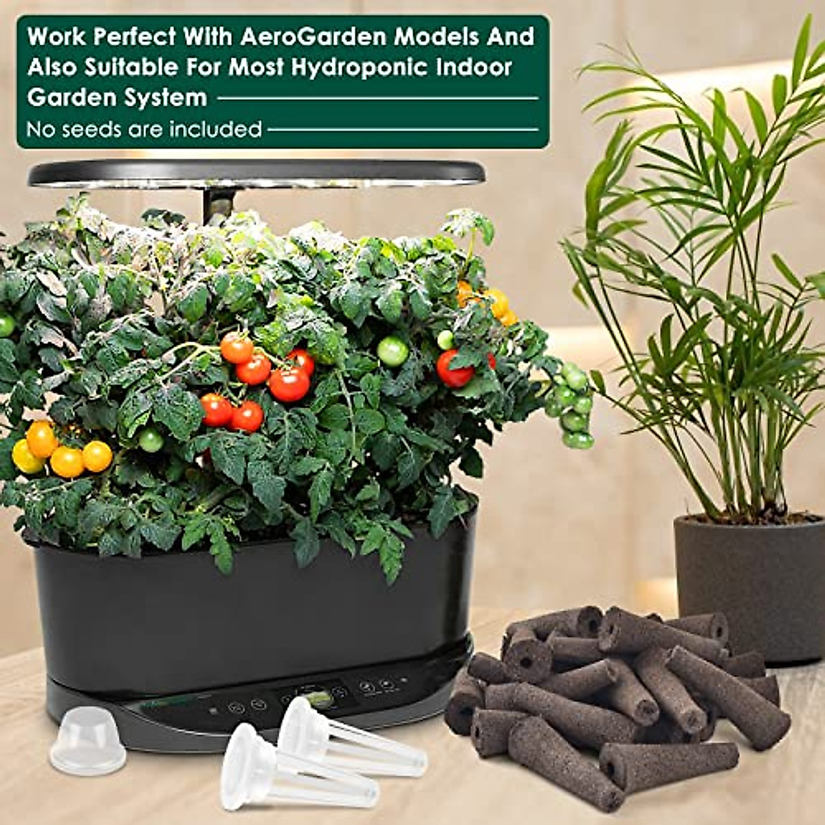 PACETAP 124 Pcs Seed Pod Kit for AeroGarden, Plant Seed Starter Sponges Kit for Hydroponic Growing System, Growing Seed Pods Kit Include 36 Grow Sponges, 36 Grow Baskets, 12 Grow Domes, 40 Pod Labels