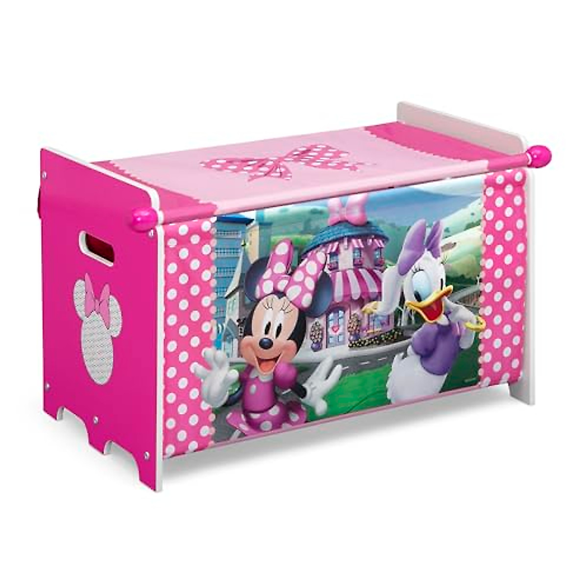Delta Children Disney Minnie Mouse 3-Piece Toddler Playroom Set– Includes Table, Chair and Toy Box, Pink