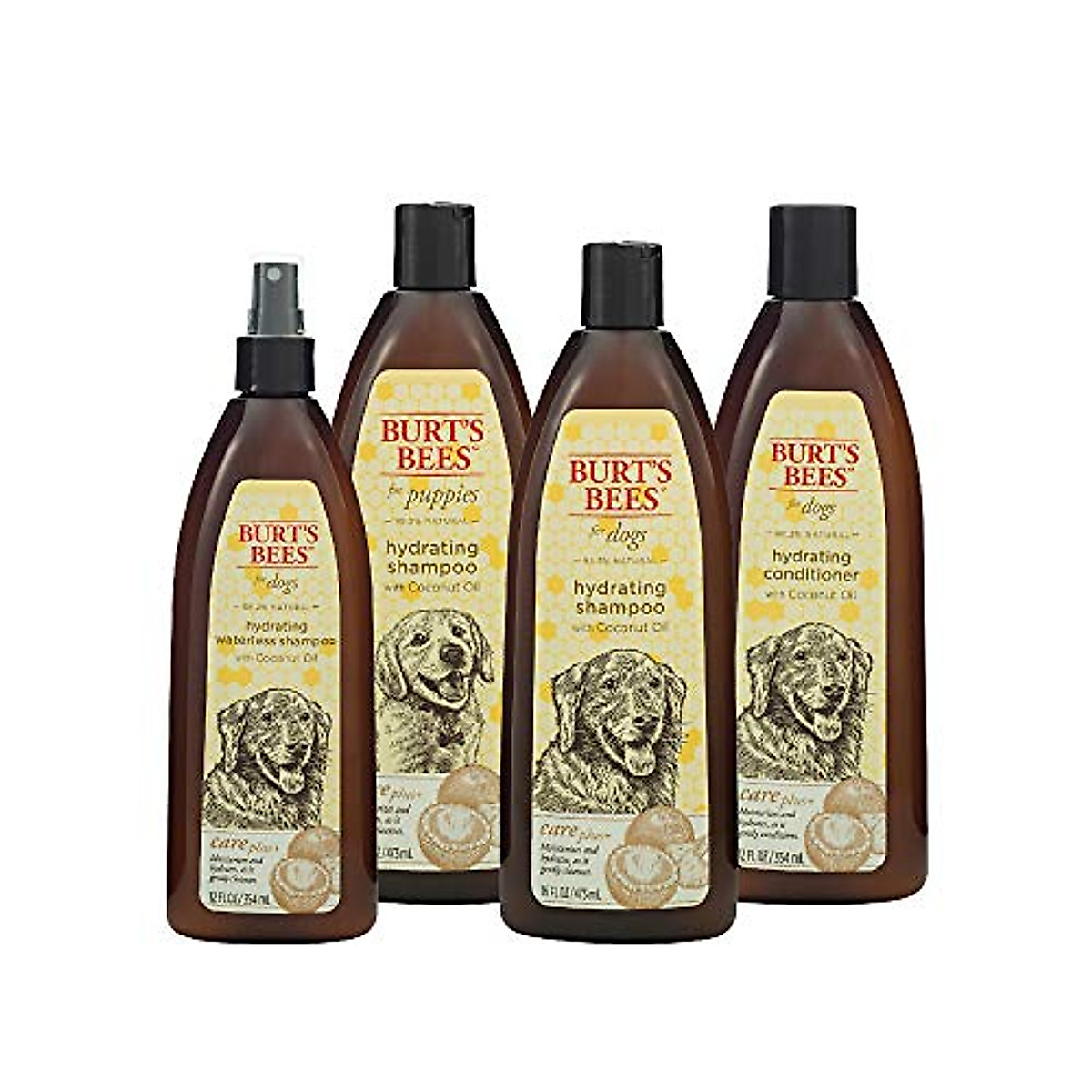 Burt's Bees for Dogs Care Plus+ Natural Hydrating Shampoo with Coconut Oil + Dog Grooming Supplies - Natural Dog Shampoo and Conditioner, Burts Bees Dog Conditioner, Puppy Shampoo