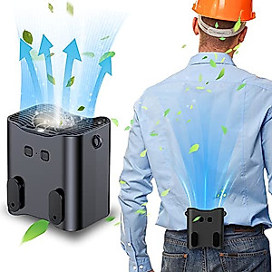 【10 Times Wind Power】Waist Clip Fan with Light, 12000mAH Rechargeable Portable Neck Fan Clip On Waist Fan with Strong Airflow/ 24 Hours Long Working Time, for Outdoor Working, Camping, Activities