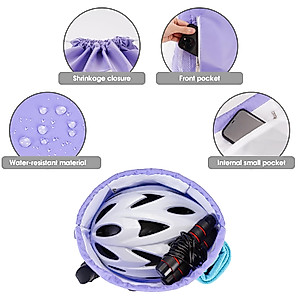 WANDF Drawstring Backpack Sports Gym Sackpack with Mesh Pockets Water Resistant String Bag for Women Men (Purple)