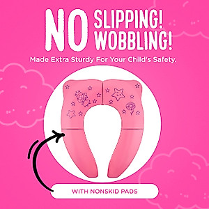 Cadily Princess Foldable Potty Training Seat. Travel Potty Seat for Toddlers. Portable Potty Seat for Toddler Travel. Baby Potty Training Toilet Seat. Kids Toilet Seat Travel Potty.Toddler Toilet Seat
