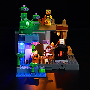 BrickBling Light Kit Compatible with Lego Minecraft The Skeleton Dungeon 21189, Minecraft Dungeon LED Lighting Compatible with Lego 21189 (No Model, Only Lights)
