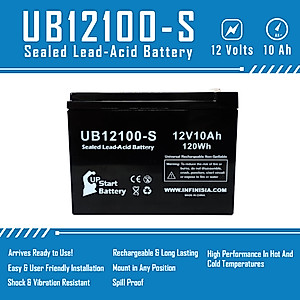 3 Pack Replacement for Neuton Mowers CE6 Battery - Replacement UB12100-S Universal Sealed Lead Acid Battery (12V, 10Ah, 10000mAh, F2 Terminal, AGM, SLA)