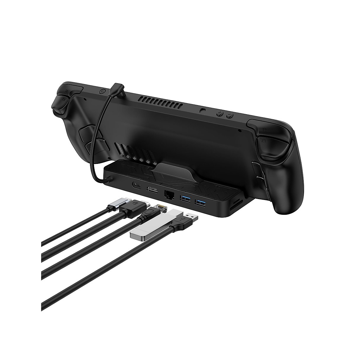 Steam Deck/Steam Deck OLED Dock with SD/TF Reader, NewQ 7-in-1 Dock with HDMI 2.0 4K@60Hz, 2 USB-A 3.0, 1000Mbps Ethernet, PD-in 100W Max, Compatible with USB C Devices